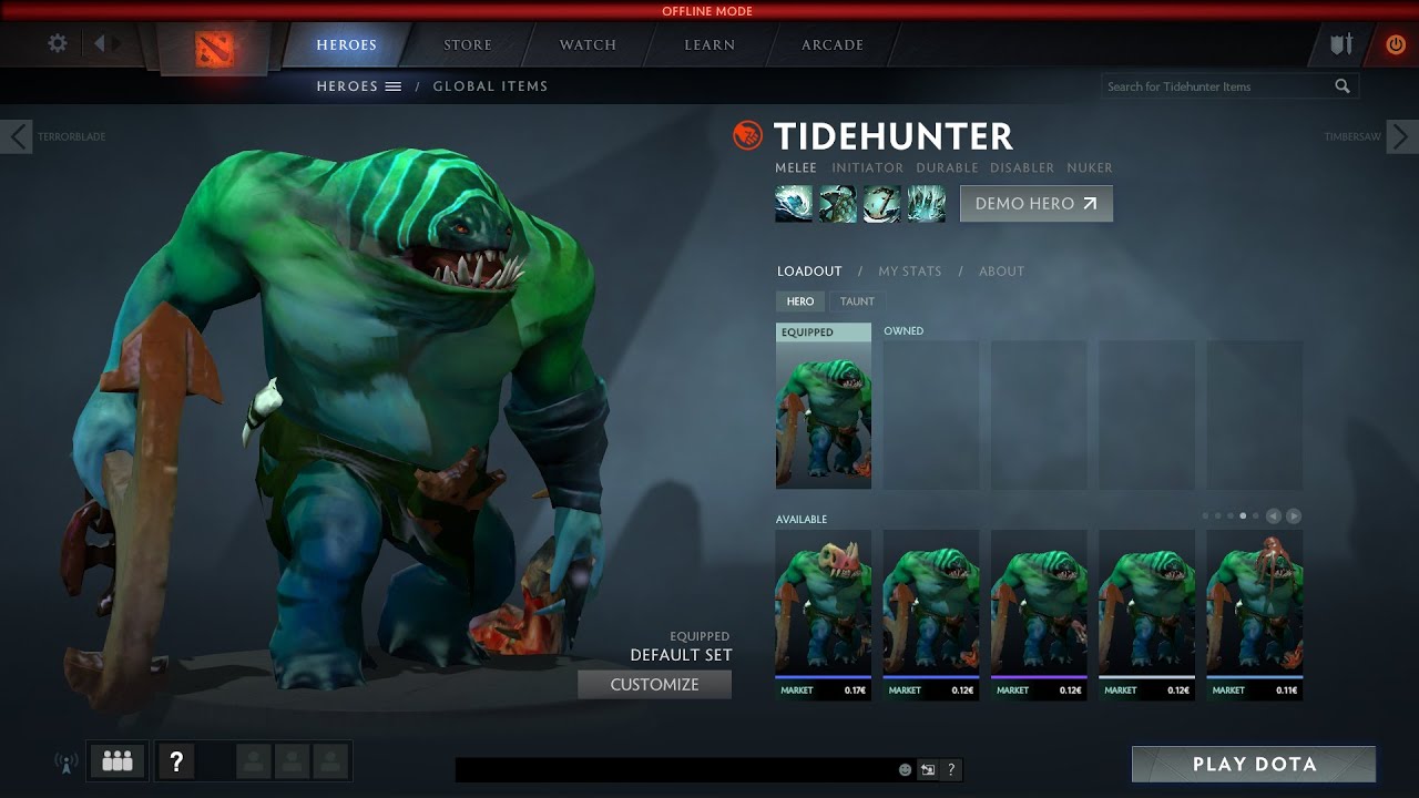 Dota 2 - Tidehunter Gameplay (demo) - YouTube