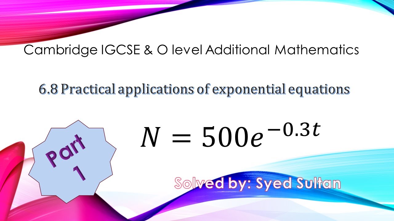 Chapter 6-8 -- Practical applications of exponential equations -- Part ...