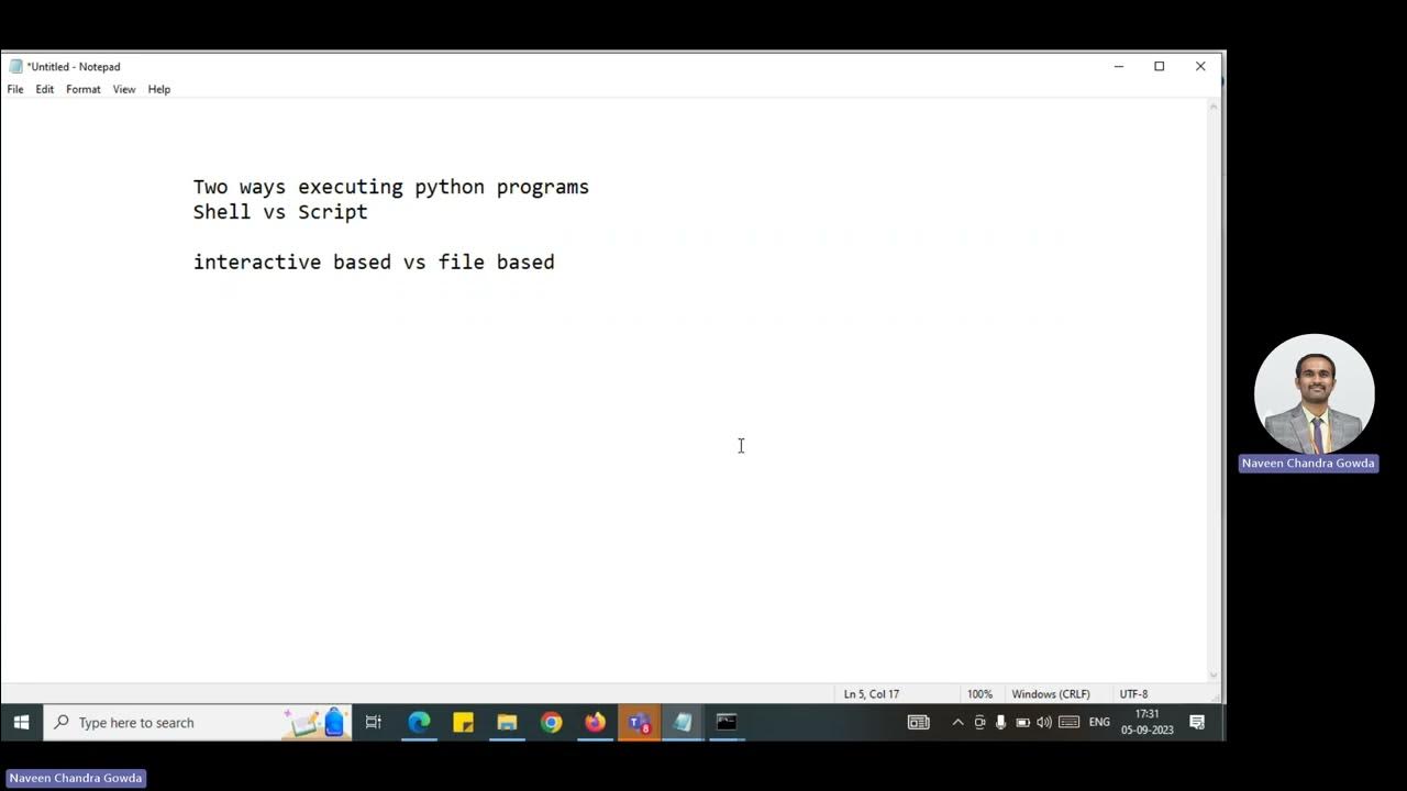 Python Tutorials: Shell vs Script | Interactive vs File based execution - YouTube