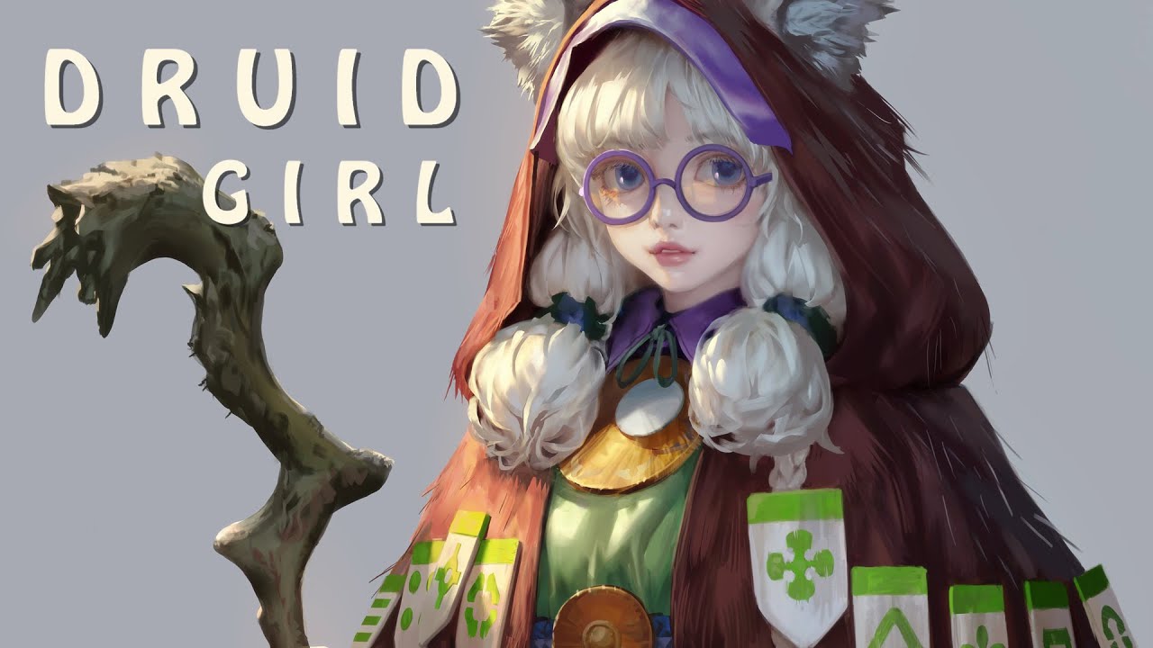 드루이드 소녀 Druid Girl #painting - YouTube