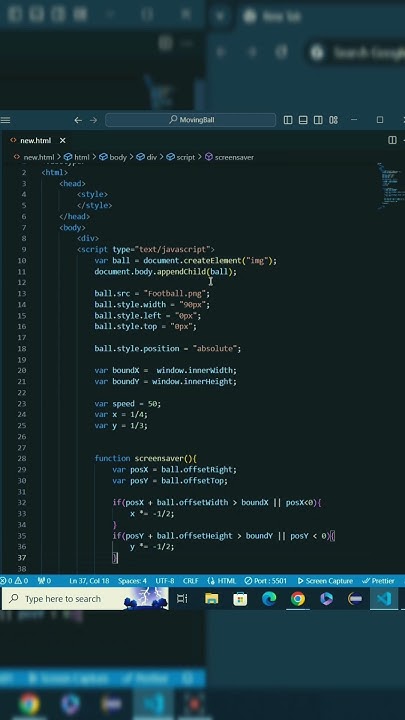 Moving ball | html | #friendship #song #codewithroy #bangalore # ...