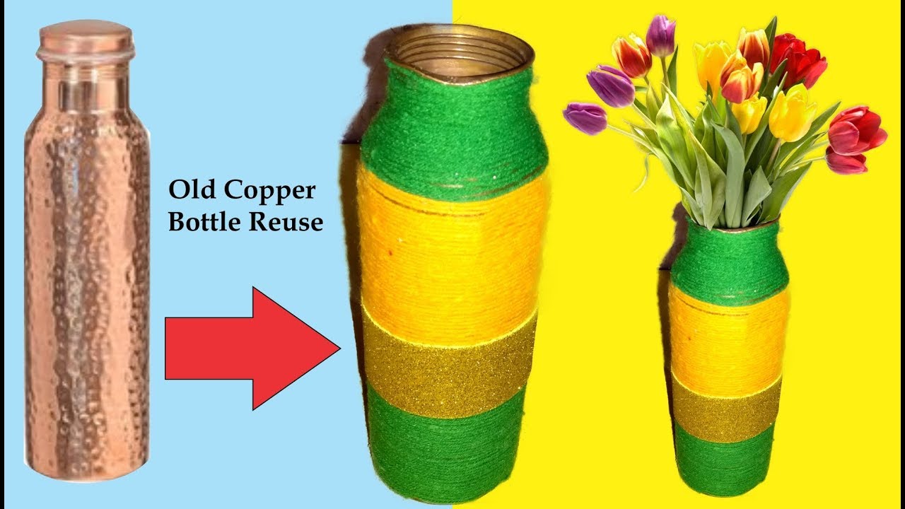 Copper bottol diy-Copper Bottle Reuse-Make flower pot with Useless old ...