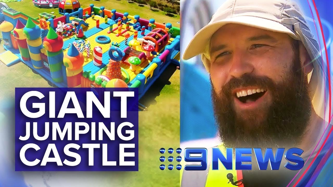 World's biggest jumping castle | Nine News Australia - YouTube