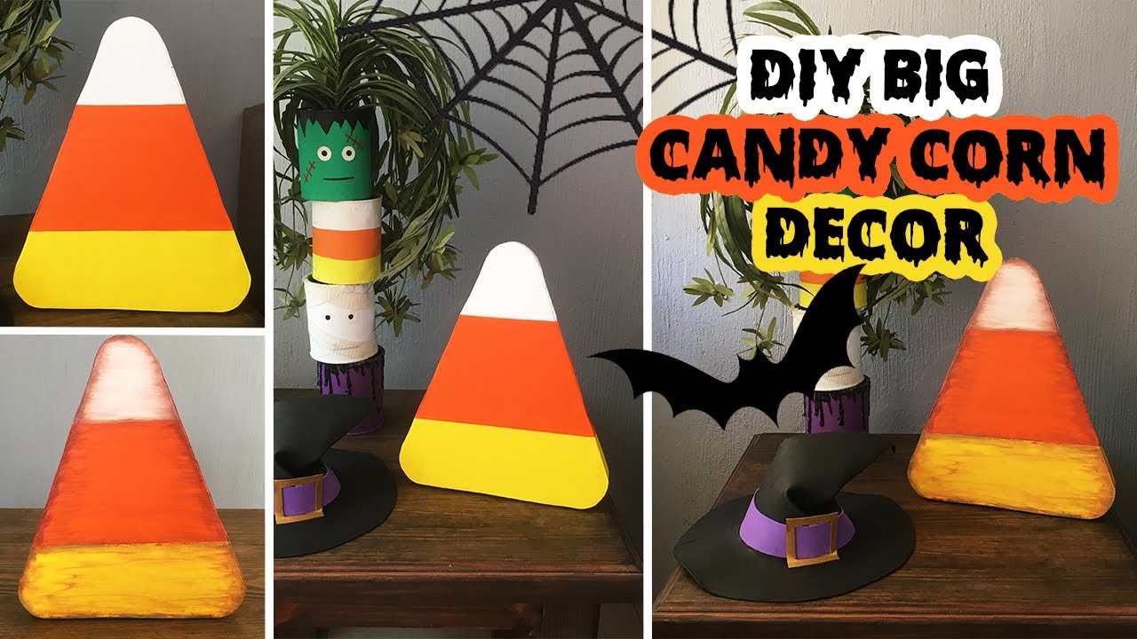 DIY Big Candy Corn Décor - YouTube