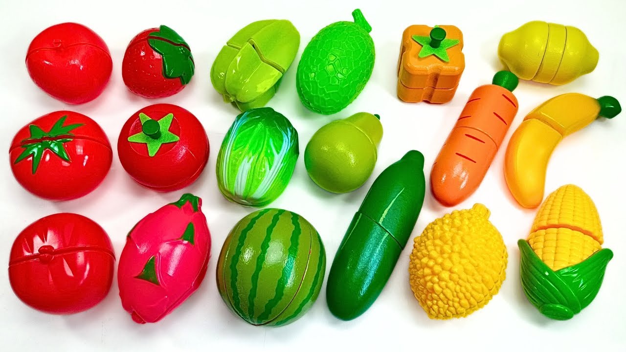How to Cutting Wooden & Plastic Fruit Vegetables, Cucumber | Satisfying ...