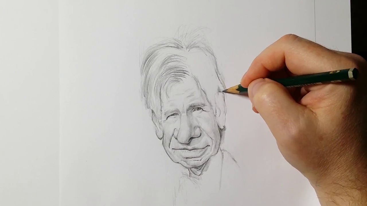Harrison Ford Caricature Timelapse- Part One - YouTube