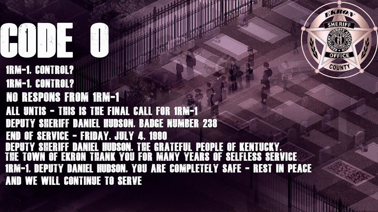 Rest In Peace, Deputy sheriff Daniel Hudson... | Project Zomboid ...