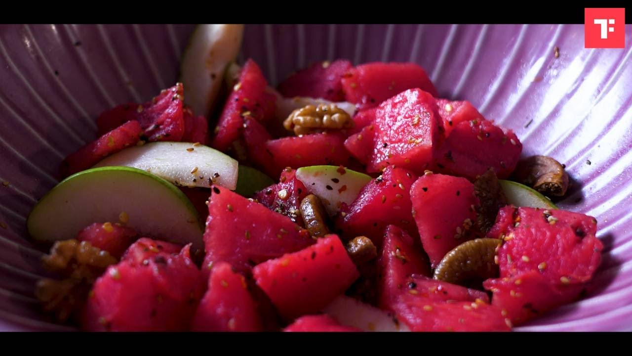 Watermelon & Pear Salad Recipe - YouTube