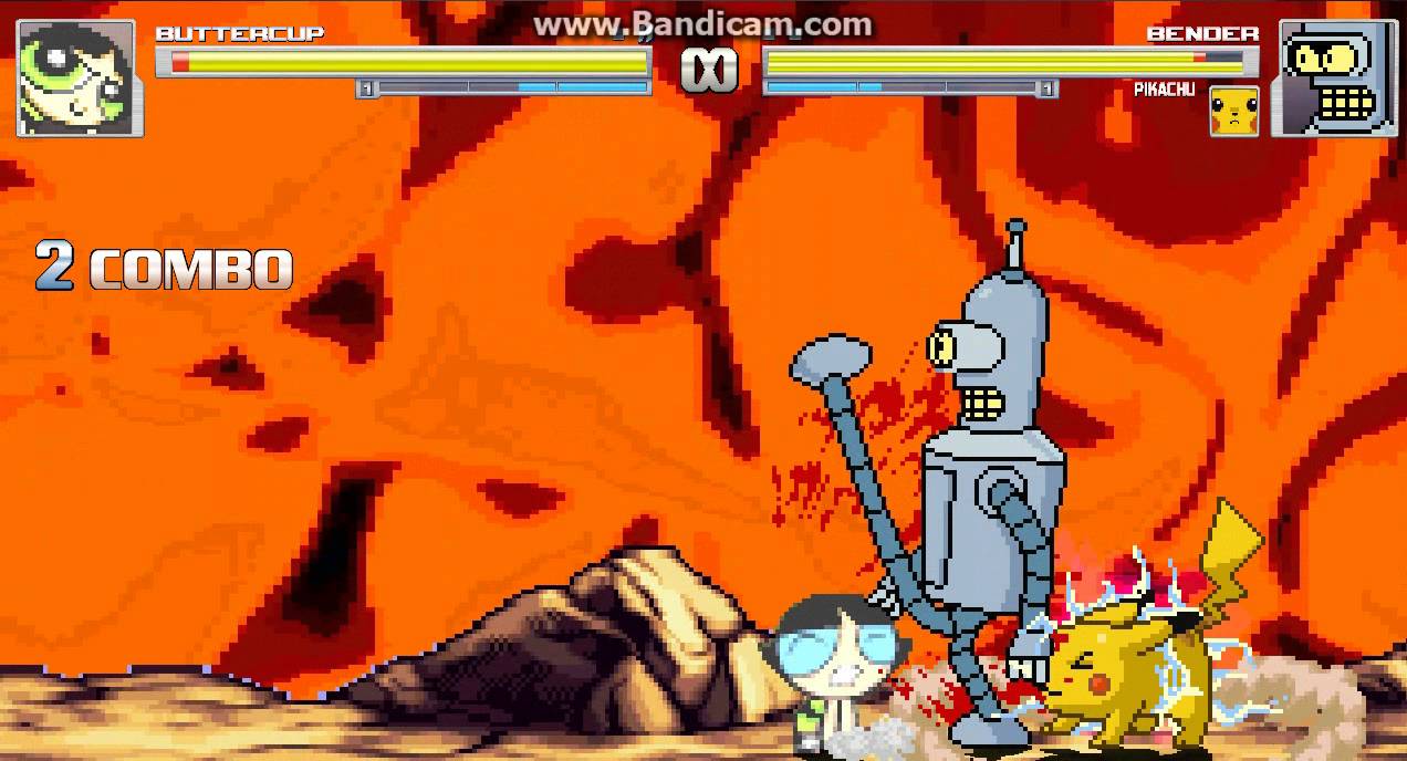 Mugen battles Buttercup(me) vs Bender and Pikachu - YouTube
