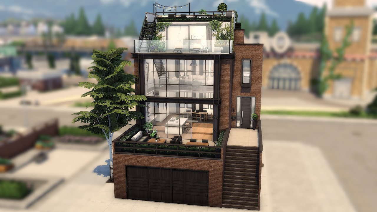 MODERN NEW YORK TOWNHOUSE (Brownstone) | [No CC] Sims 4 Speed Build ...
