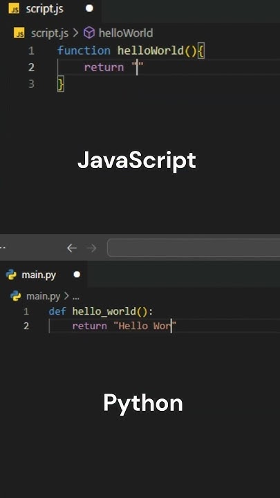 how to declare functions in javascript and python #shorts - YouTube