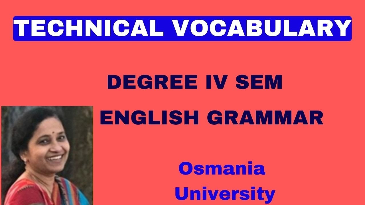 TECHNICAL VOCABULARY - DEGREE IV SEM GRAMMAR - YouTube