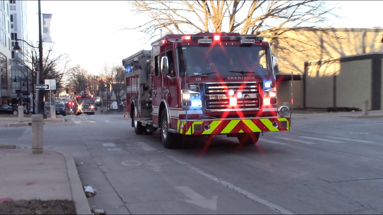 Champaign FD Car 120, Engine 151, Ladder 165, and Squad 171 Responding ...