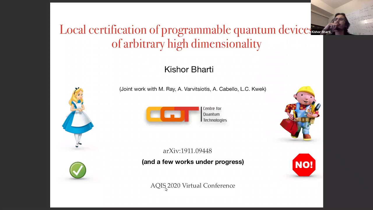 AQIS 2020: Local certification of programmable quantum devices of ...