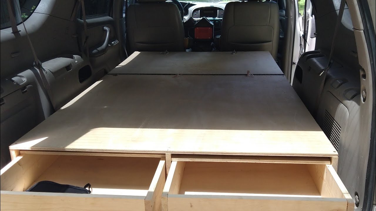 Building a camping platform in my 2002 Toyota Sequoia - YouTube