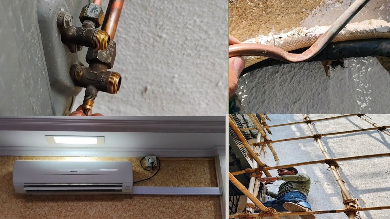 split AC piping chenge installation and dismentle 🔥🔥🔥 hard work - YouTube