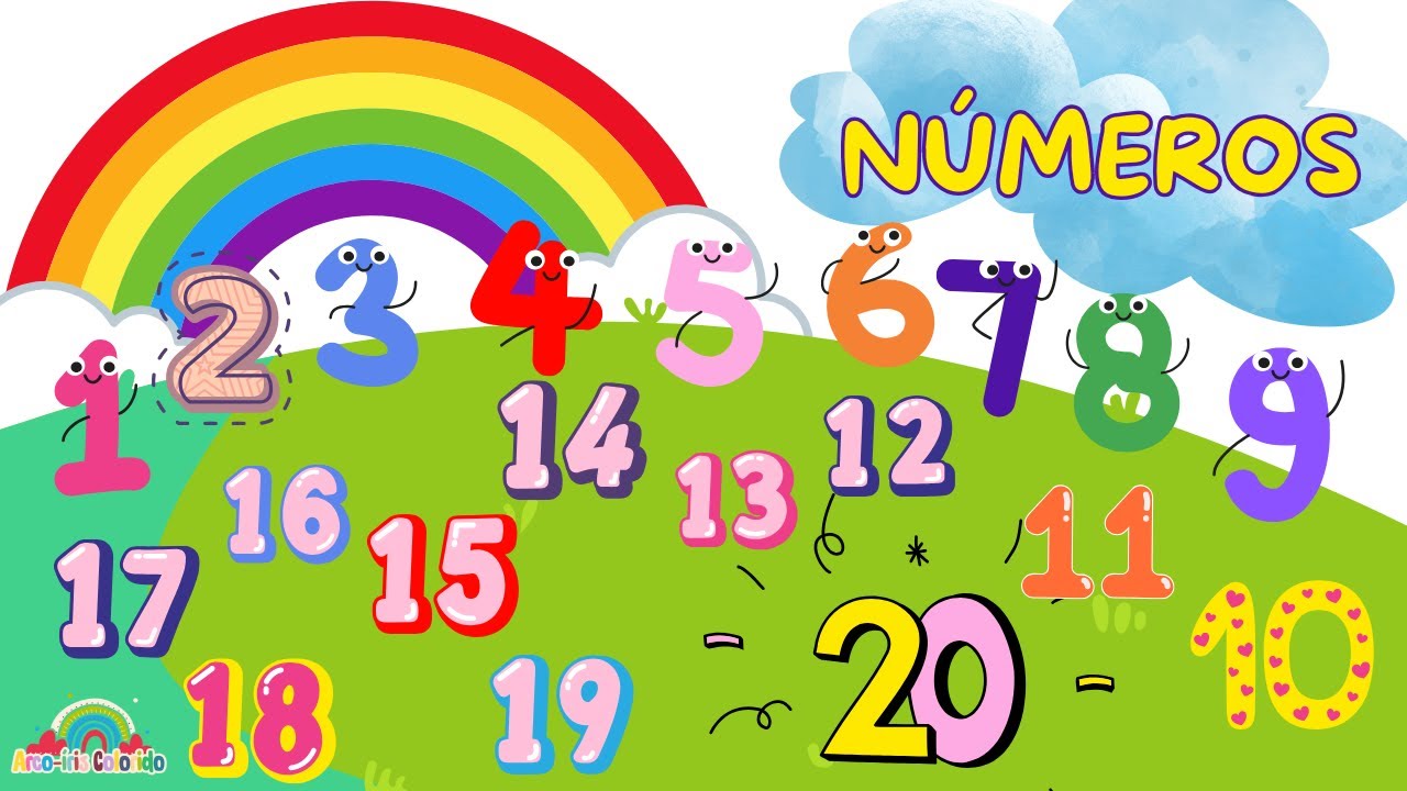 Números de 1 a 20 - Música infantil ~ Arco-íris colorido/Numbers 1 to ...