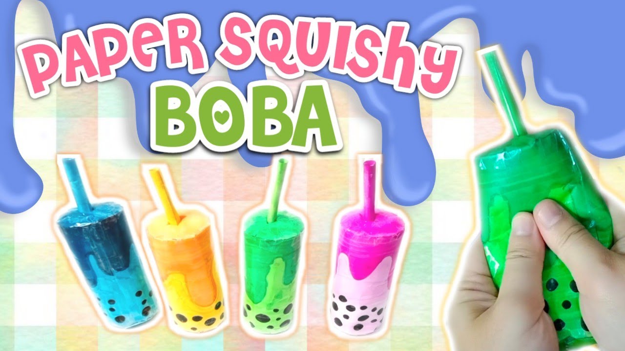 PAPER SQUISHY BOBA 🍏 |TUTORIAL STEP BY STEP| PAPER DIY - YouTube
