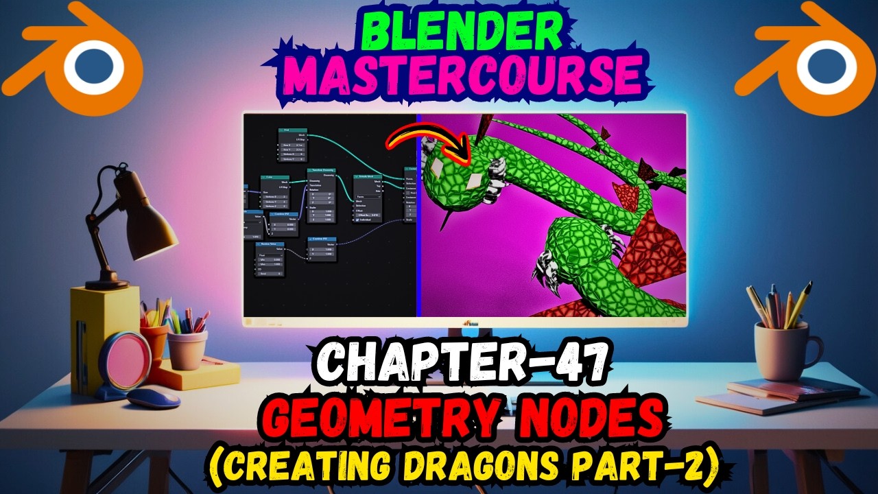 BLENDER MASTERCOURSE: Chapter-47: Geometry Nodes: Creating Dragons (Part-2) - YouTube