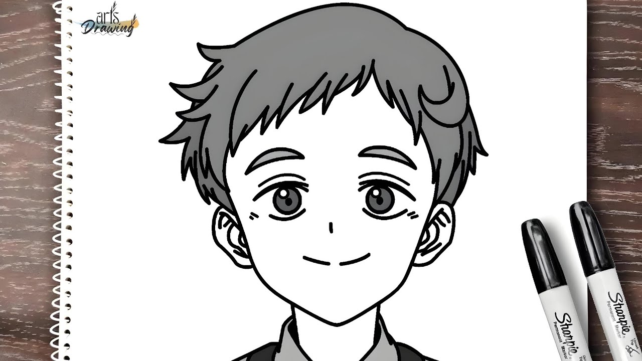 how to draw Norman from The Promised Neverland step by step - YouTube