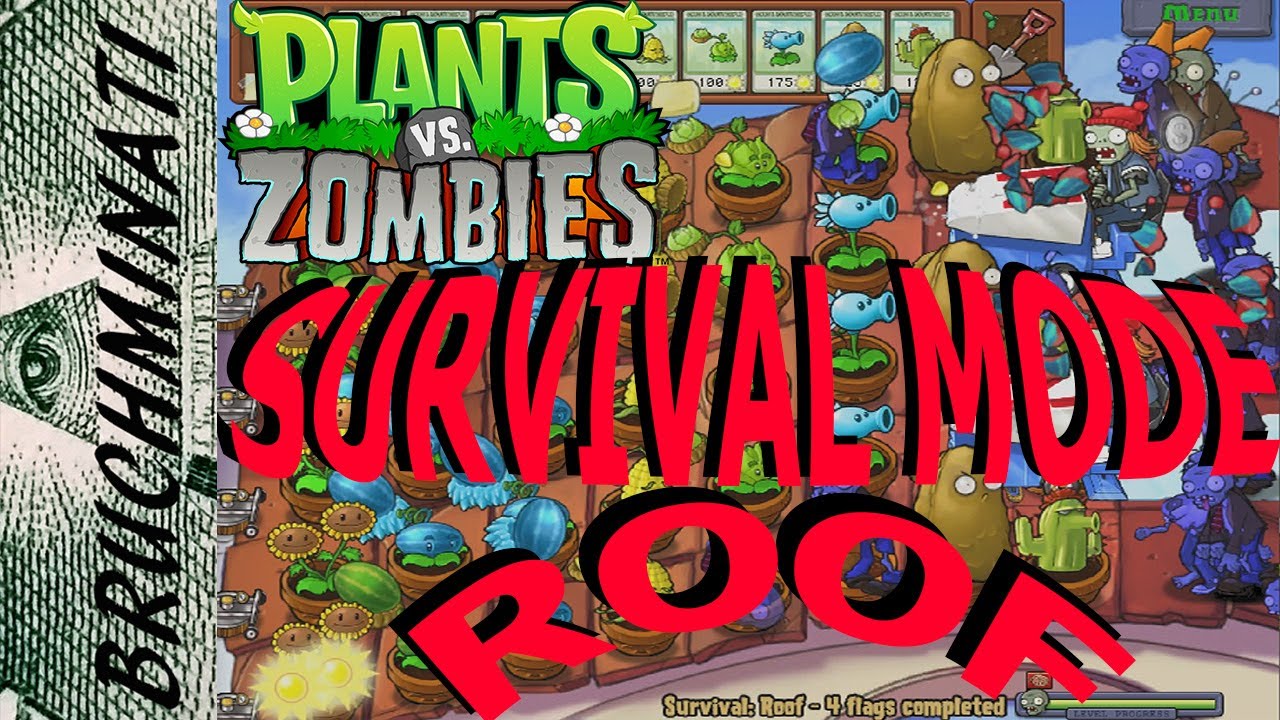 Roof Survival Mode Plants vs Zombies - YouTube