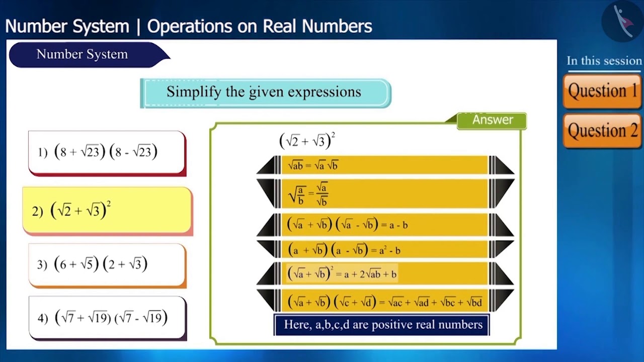 Operations on Real Numbers | Part 2/3 | English | Class 9 - YouTube