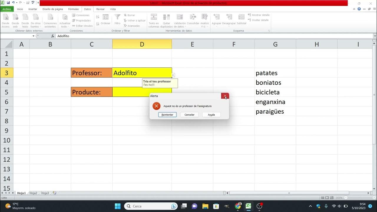 Com fer menús desplegables amb Excel - YouTube