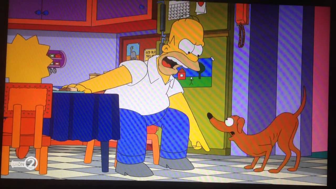 Homer tells Santa's Little Helper to sit - YouTube