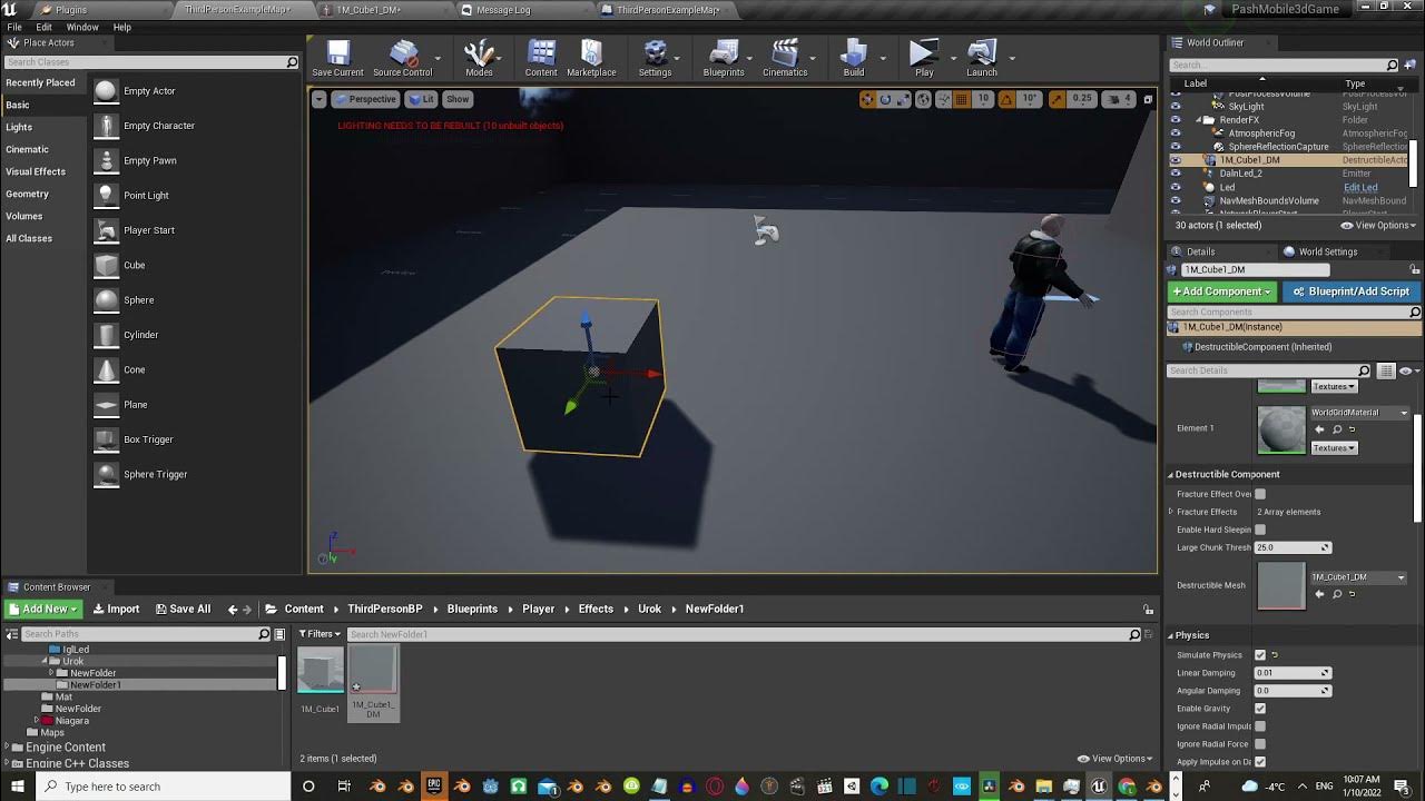 Unreal Engine Tutorial - Destructible Mesh, by Impulse and by Button - YouTube