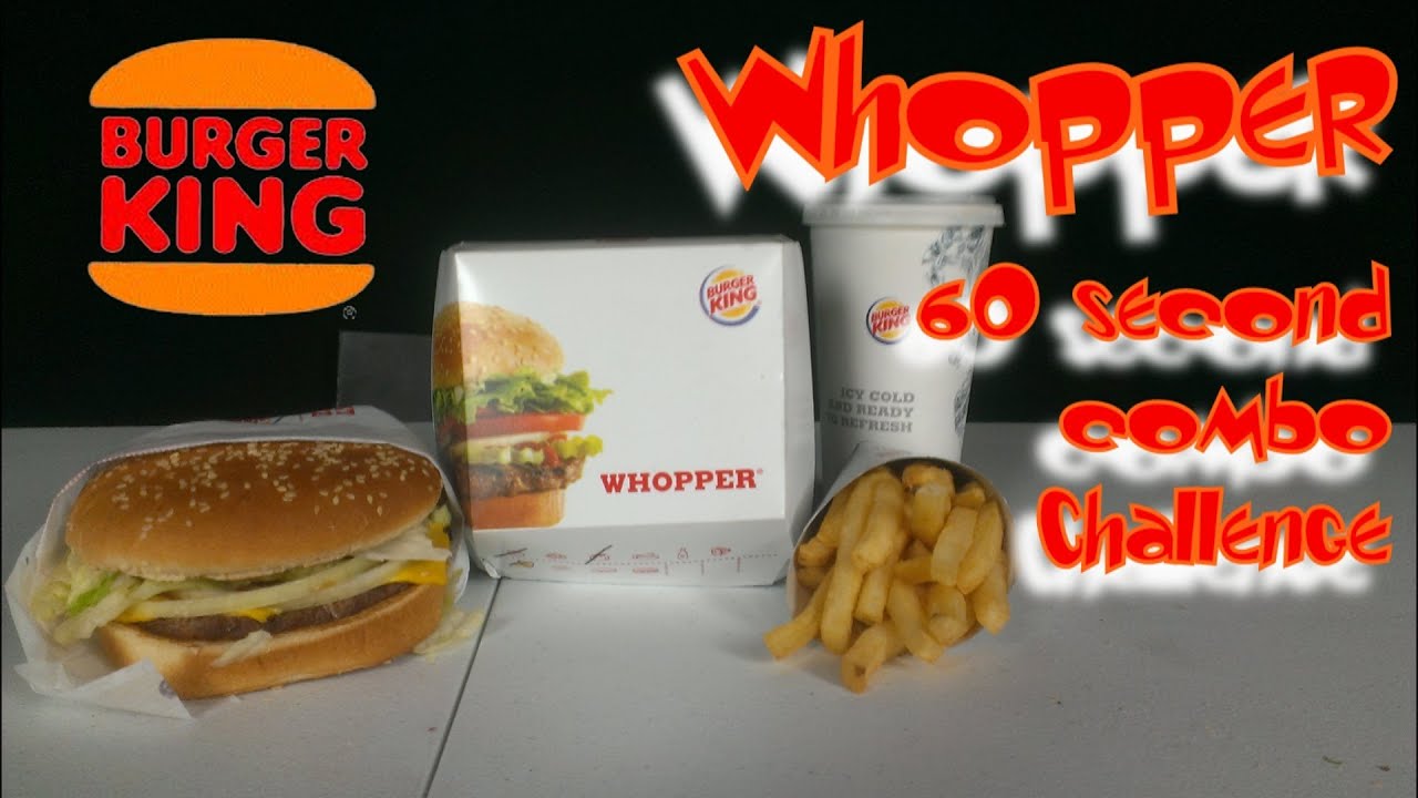 Burger King Whopper Combo 60 Second Challenge - YouTube
