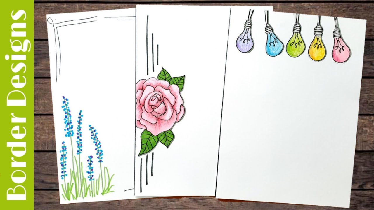 Border designs on paper|Border Designs|Project work Designs|Borders ...