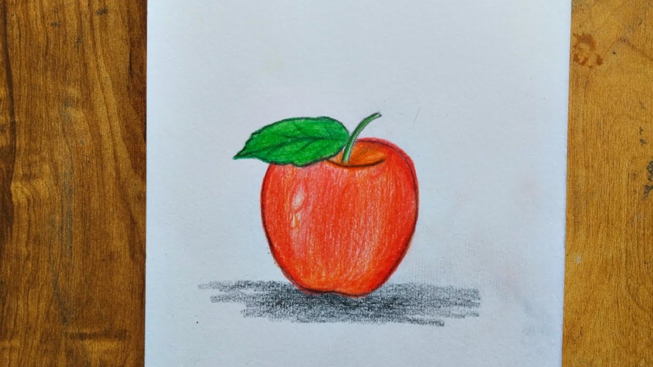how to draw an apple ll realistic apple drawing ll easy apple drawing ...