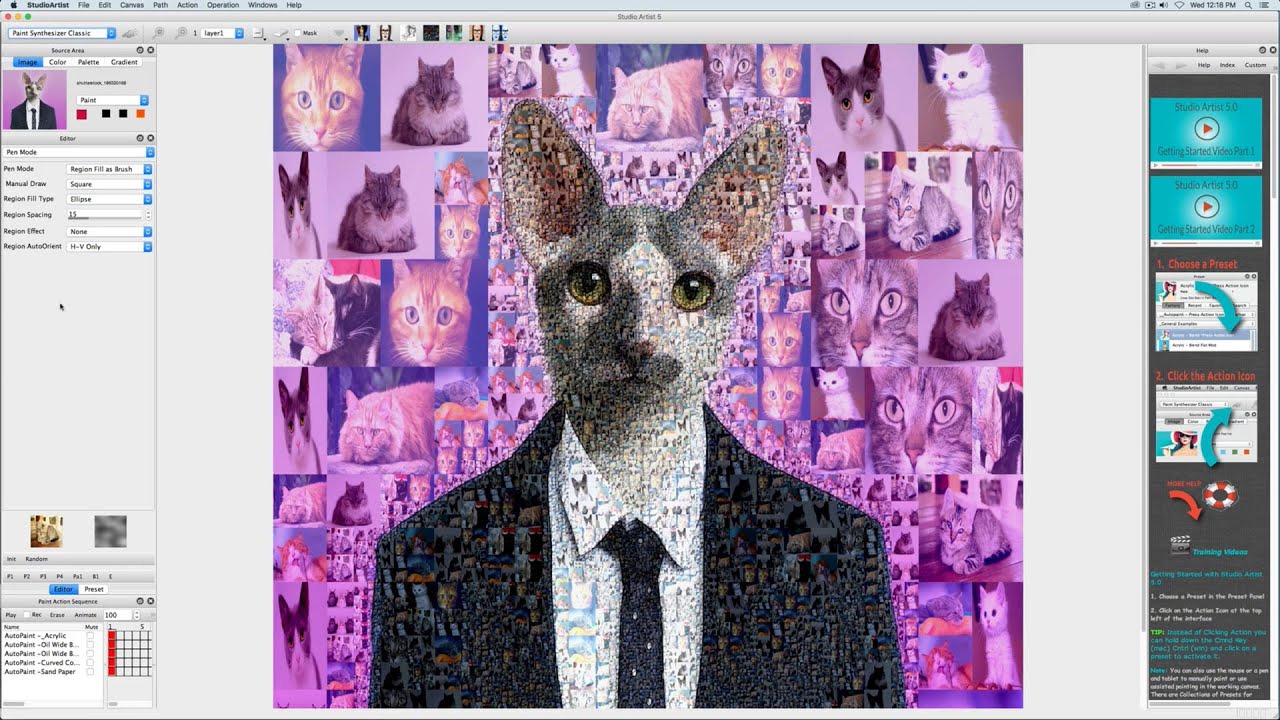 Studio Artist - Getting Started - Photo Mosaic Basic Editing - YouTube
