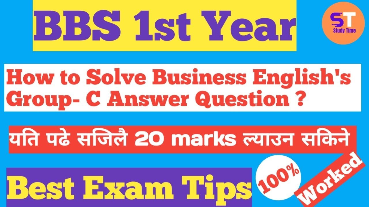 How to Solve BBS 1st year Business English's Group-C Question's Answer ...