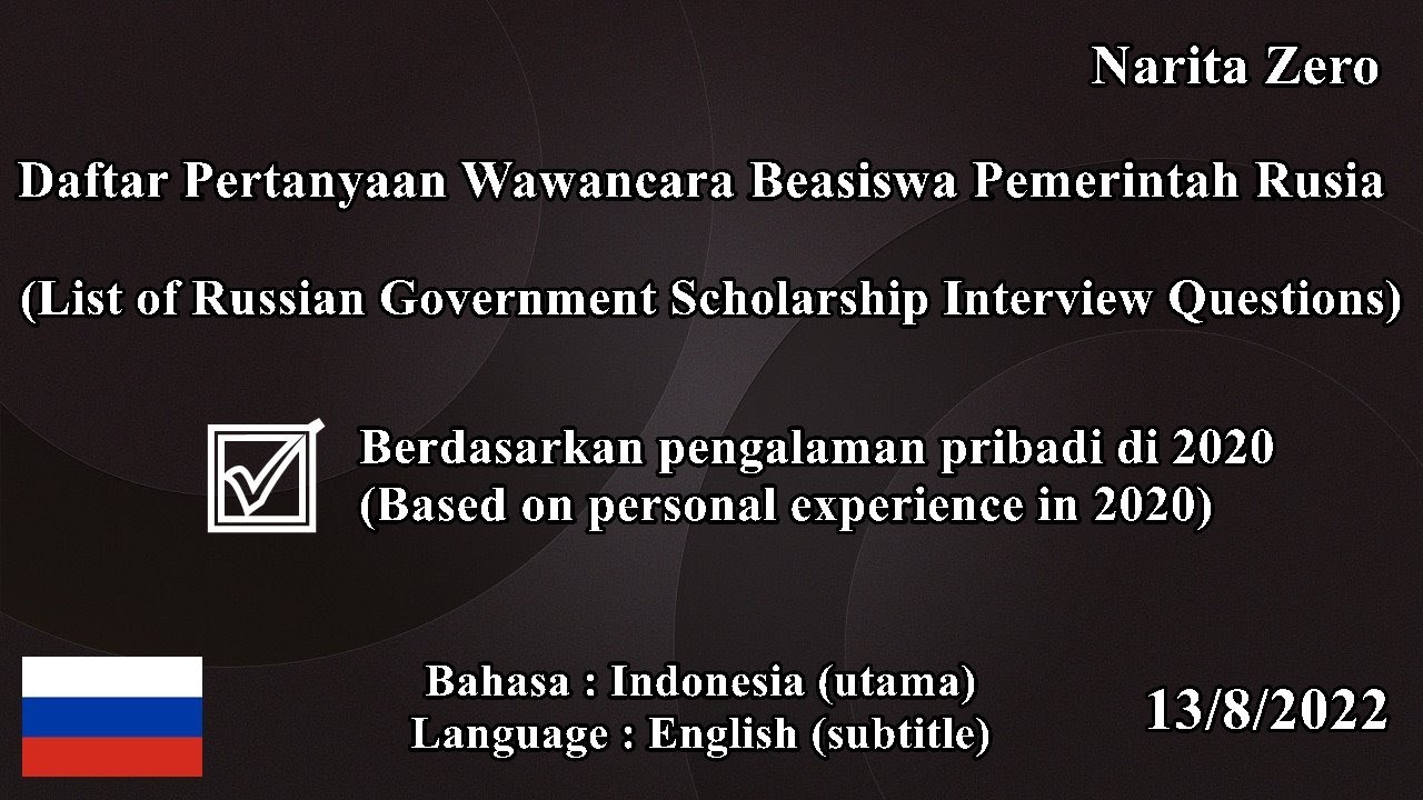 Daftar Pertanyaan Wawancara Beasiswa Rusia (Russian Government ...