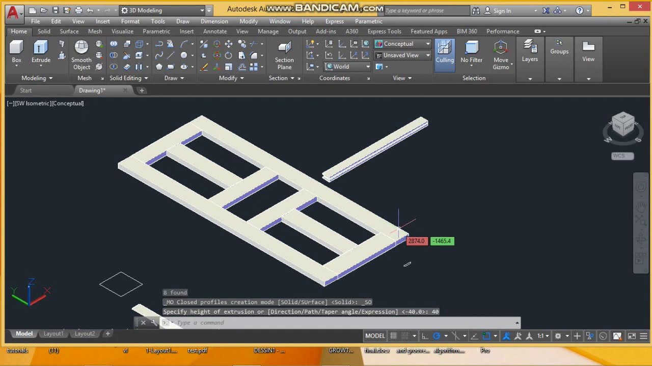 How to draw a panelled door in autoCAD - YouTube