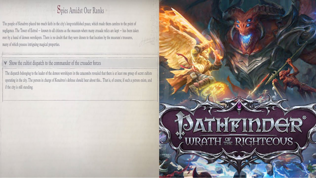 Pathfinder: Wrath of the Righteous - Spies Amidst Our Ranks I Main ...