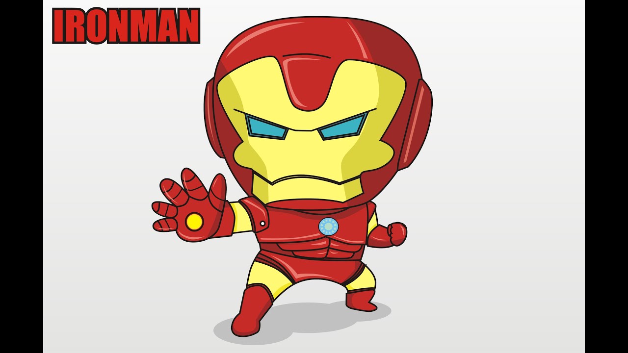 how to draw an ironman in chibi style - YouTube
