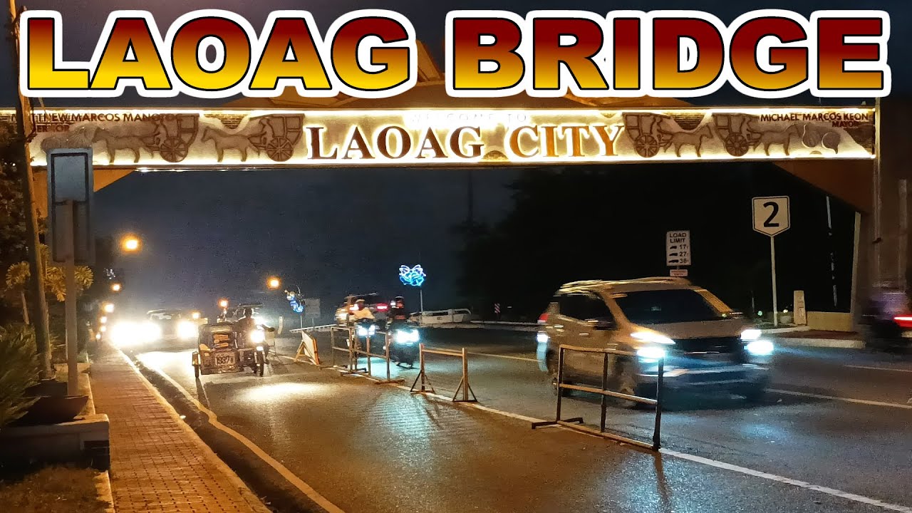 Laoag gilbert bridge at night - YouTube