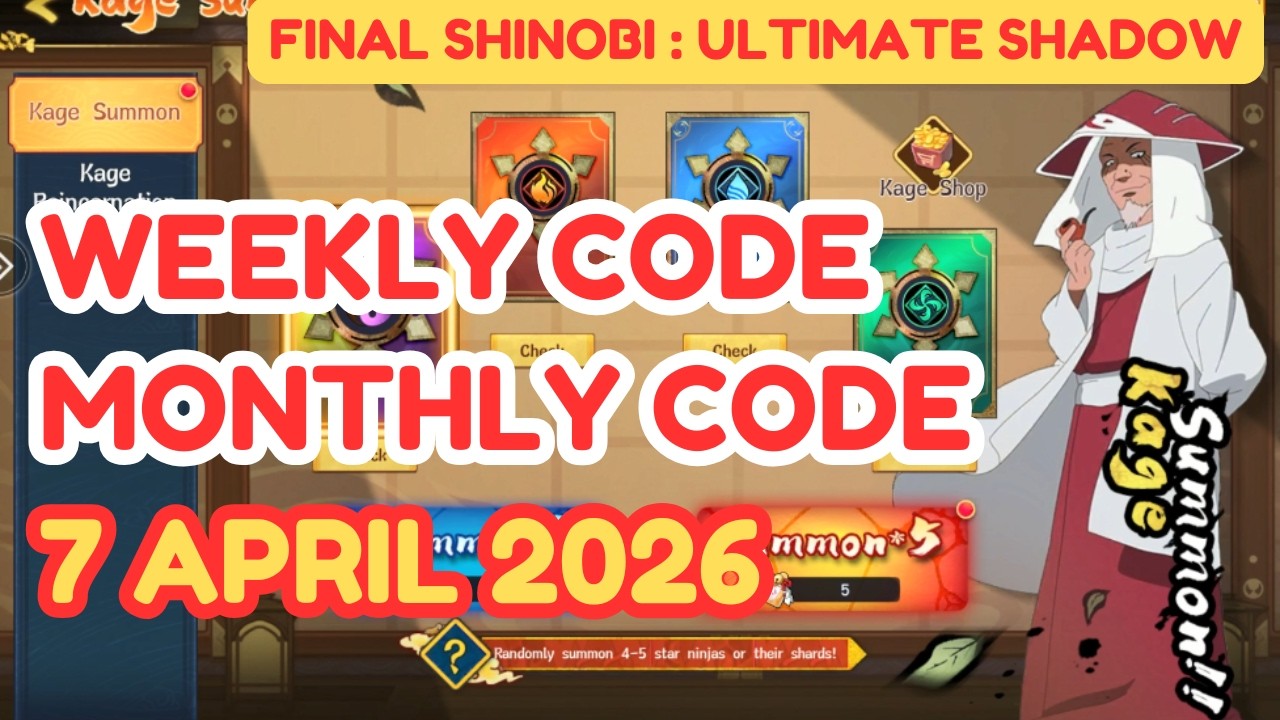 2 GIFT CODE, WEEKLY AND MONTHLY CODE : 7 APRIL 2026 | FINAL SHINOBI ...
