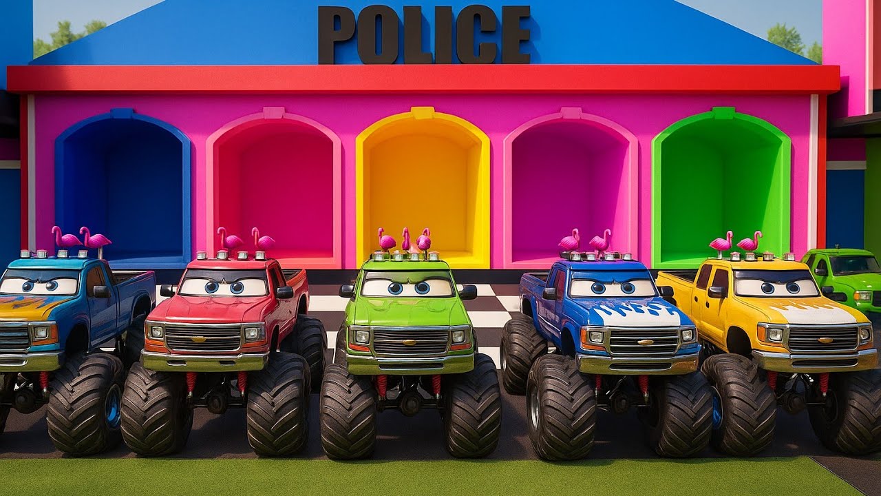 CRAZY FULL COLOR MONSTER TRUCK VOLVO, JEEP, MAN & KAMAZ MONSTER TRUCK ...