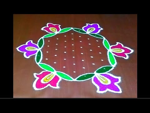 9*5 colourful dot rangoli 🌷 traditional rangoli 🌷 festival rangoli 🌷 ...