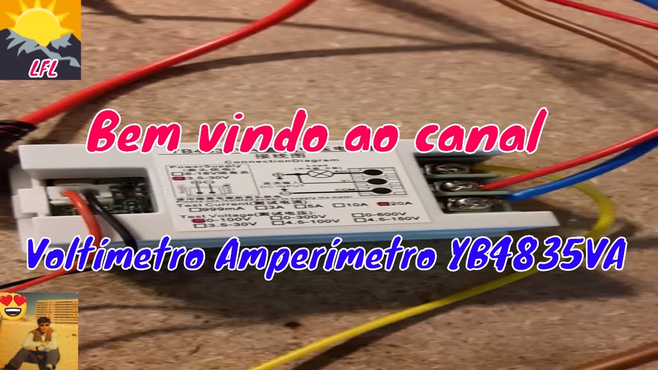 Voltímetro Amperímetro YB4835VA 20 A DE 0 A 100V SEM SHUNT - YouTube