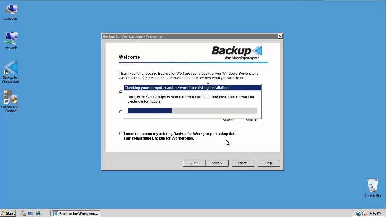 Setup Backup for Workgroups to backup SBS 2008 - YouTube