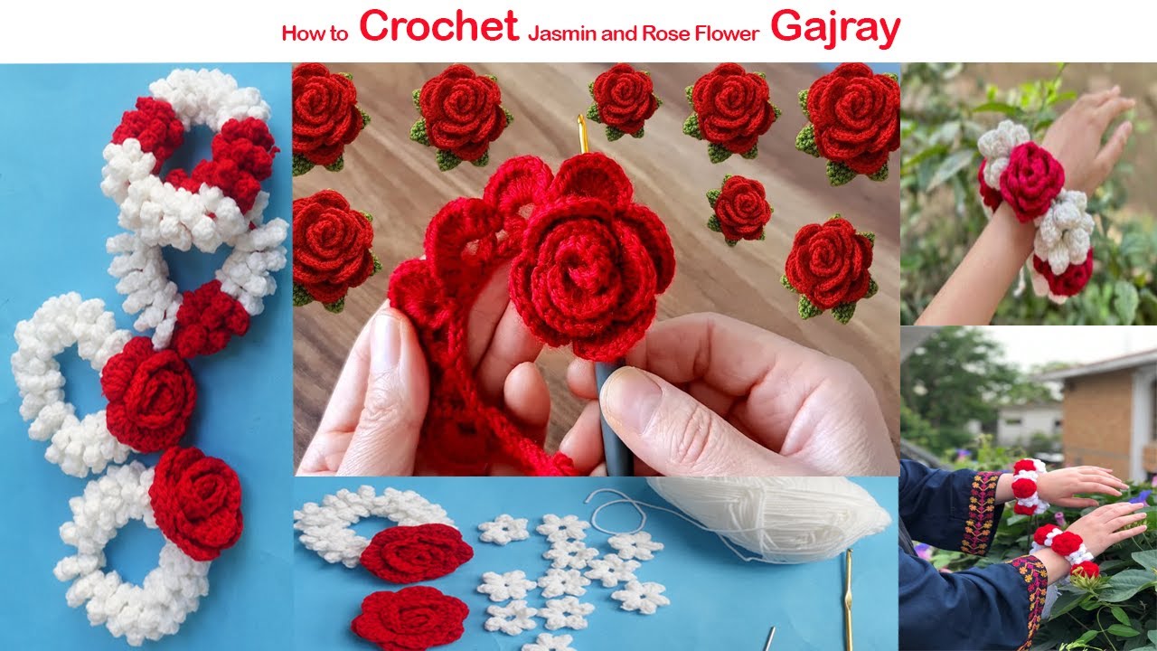 Crochet | Handmade Rose Crochet Gajray | Adventurous Art & Craft ...