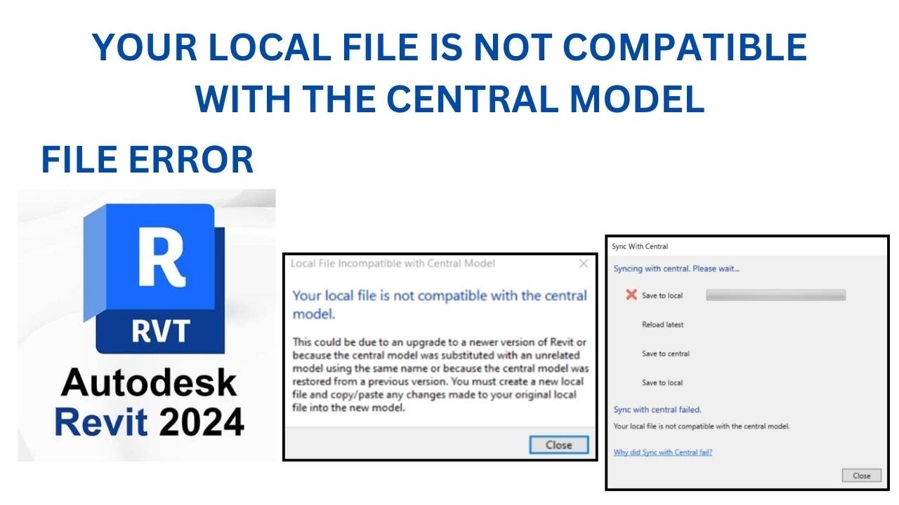 Revit Sync Error - Your local file is not compatible with the central ...