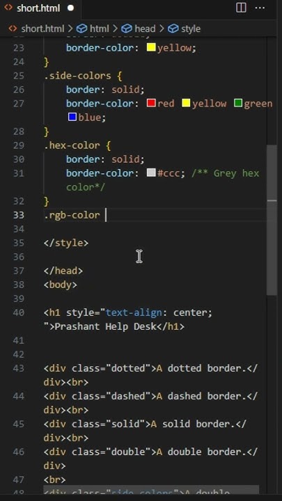 Css Border Colors Tutorial Csstutorial Youtube