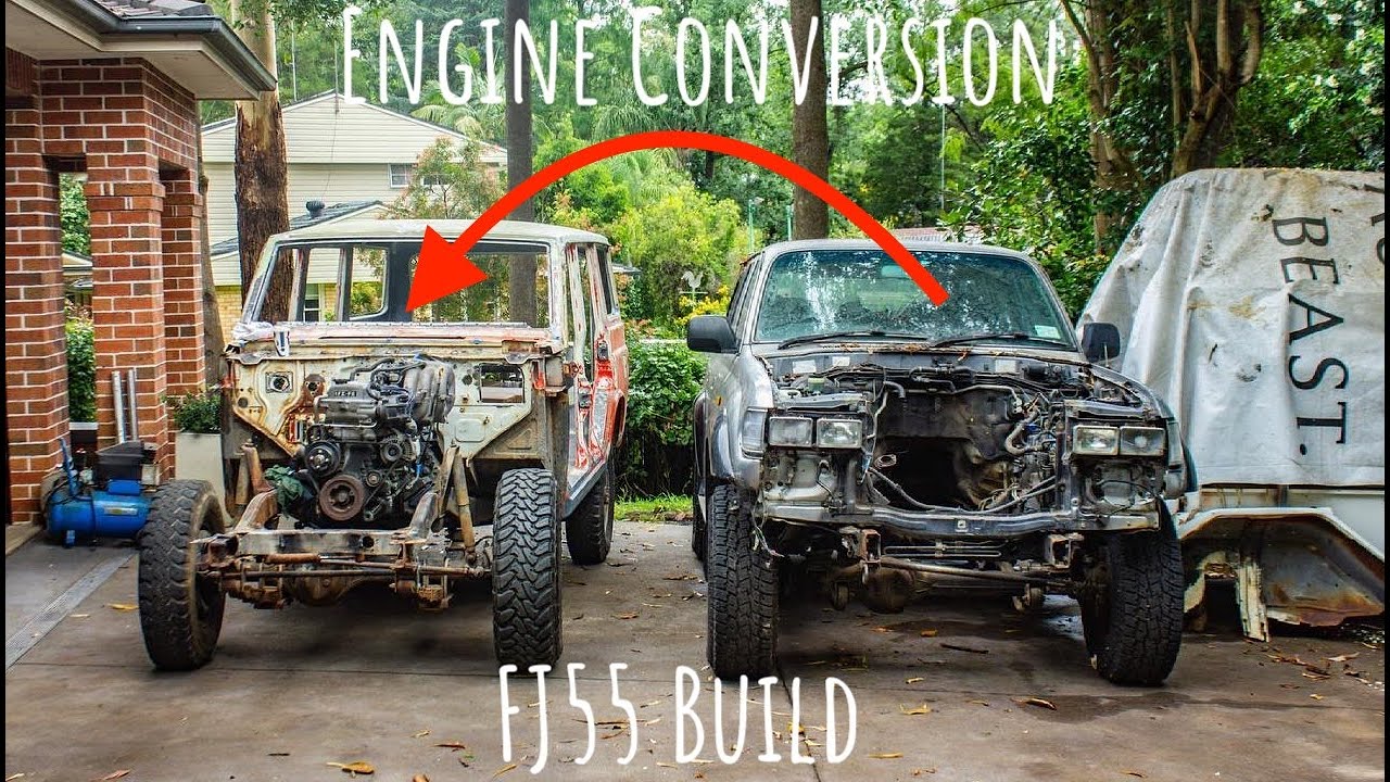 FJ55 Build 004 // Engine Conversion - YouTube