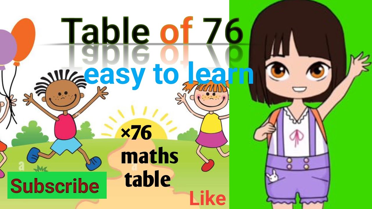 #table Table of 76| Multiplication Table #table of Seventy six|76 ka ...