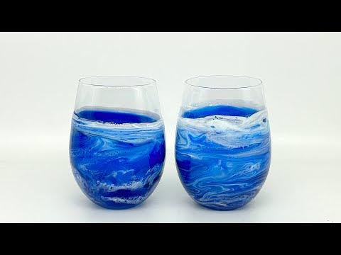 Resin Art Wave Wine Glasses Tutorial - YouTube